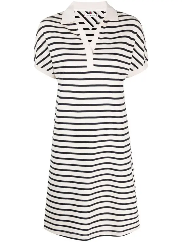 Tommy Hilfiger Logo-embroidered Striped Dress