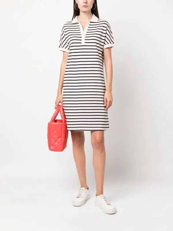 Tommy Hilfiger Logo-embroidered Striped Dress