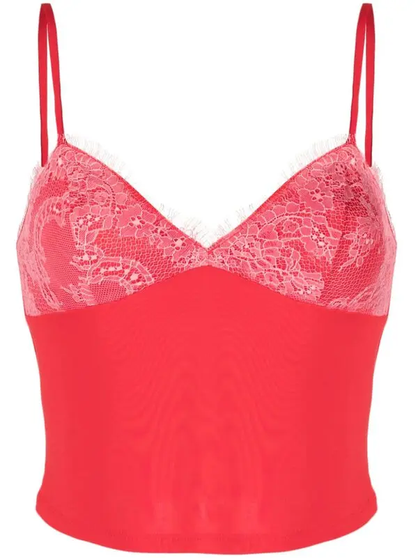 FLEUR DU MAL Floral-lace Camisole Top