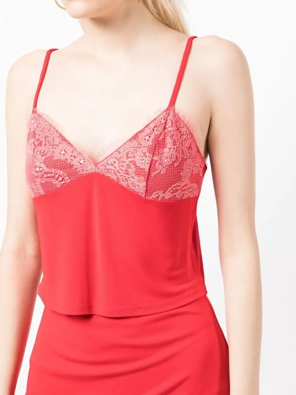 FLEUR DU MAL Floral-lace Camisole Top