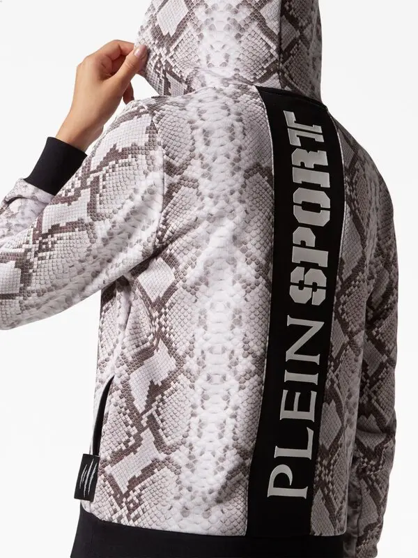 PLEIN SPORT Tiger Head Python Print Hoodie