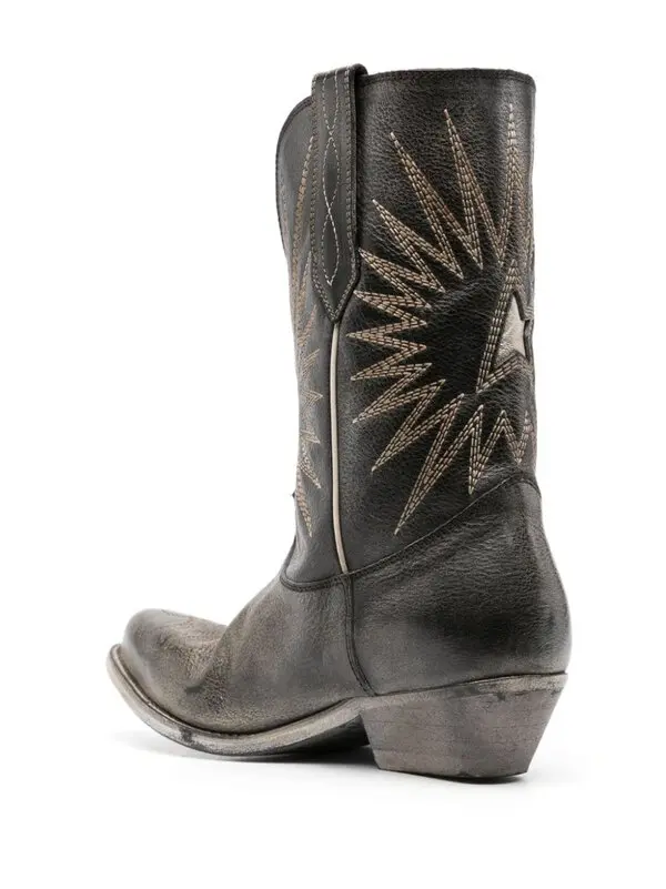 GOLDEN GOOSE Wish Star Leather Boots - Black