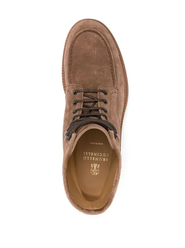 Brunello Cucinelli Suede Lace-up Ankle Boots