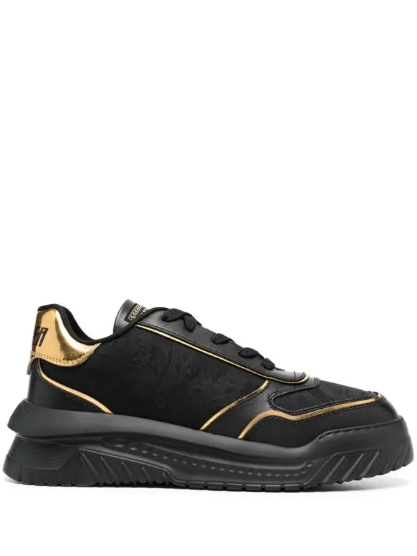 Versace Odissea Chunky Leather Sneakers - Black