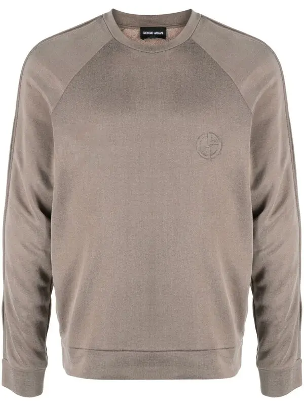 Giorgio Armani Logo-embroidered Jumper - Neutrals