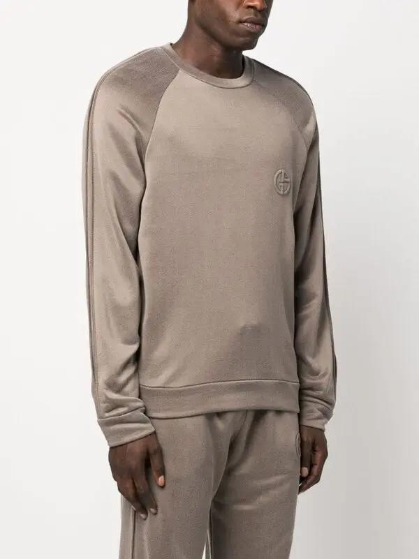 Giorgio Armani Logo-embroidered Jumper - Neutrals