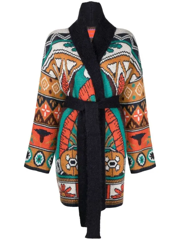 La DoubleJ Philae Placee Jacquard Cardigan - Orange