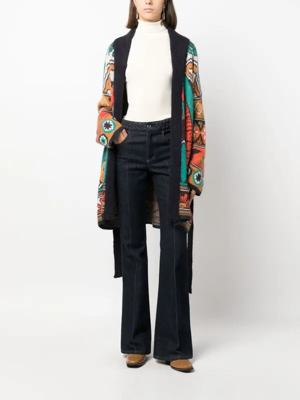 La DoubleJ Philae Placee Jacquard Cardigan - Orange