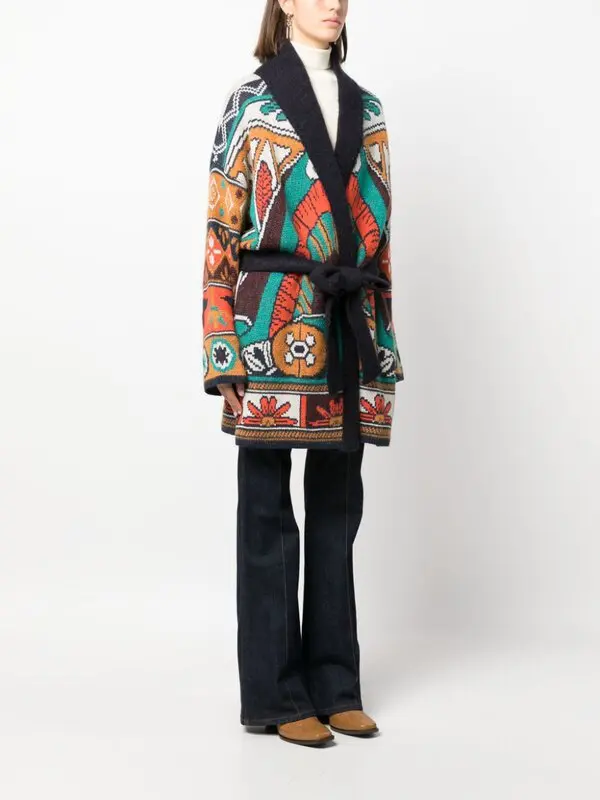 La DoubleJ Philae Placee Jacquard Cardigan - Orange