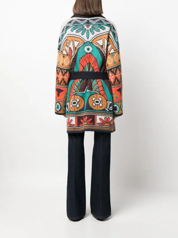 La DoubleJ Philae Placee Jacquard Cardigan - Orange