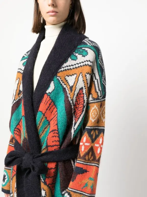 La DoubleJ Philae Placee Jacquard Cardigan - Orange