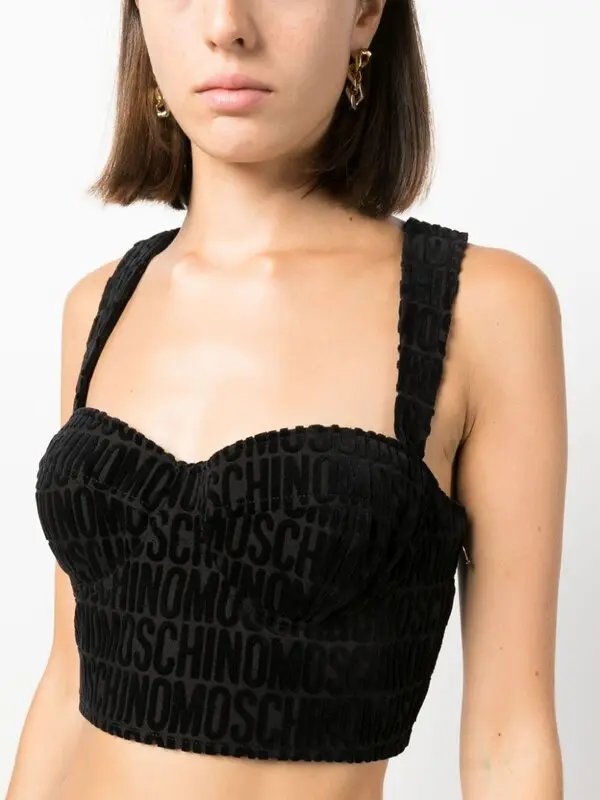 Moschino Devoré Jersey Bustier Top