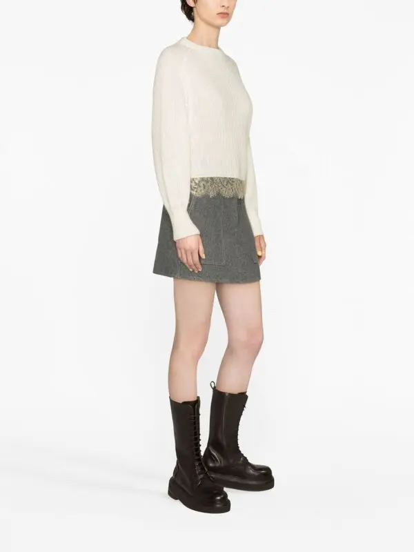 Fabiana Filippi Lace-trim Jumper - Neutrals