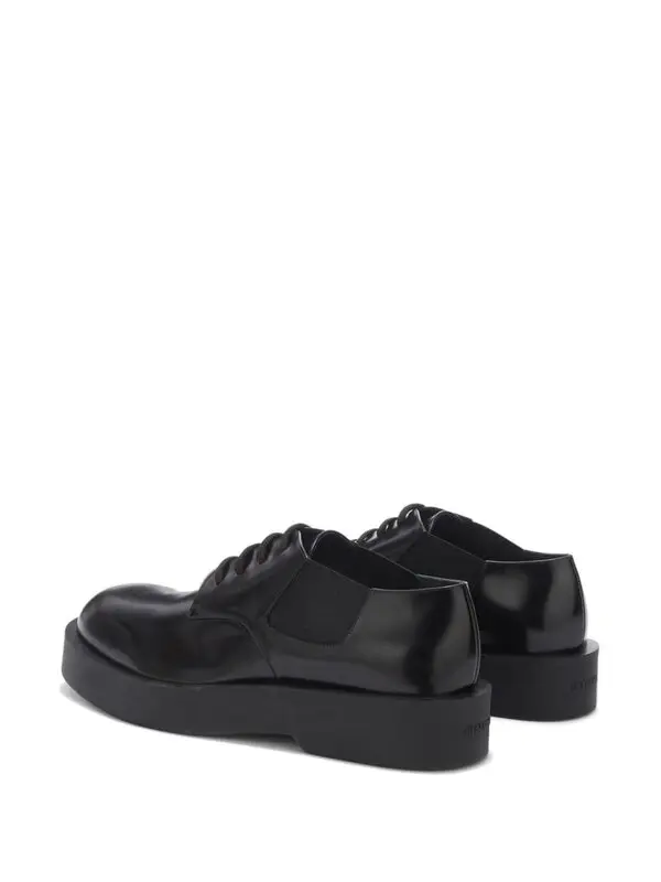 Jil Sander Chunky Sole Leather Derby Shoes - Black | Editorialist