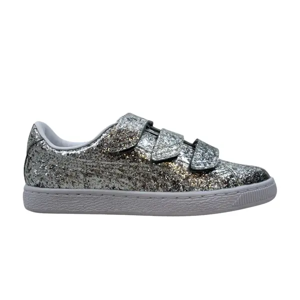 PUMA Basket Strap Glitter Sneakers - Silver