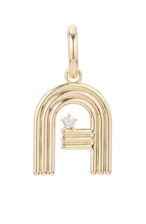 Adina Reyter Groovy Initial Diamond Pendant Charm - Yellow Gold - A