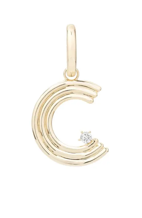 Adina Reyter Groovy Initial Diamond Pendant Charm - Yellow Gold - C