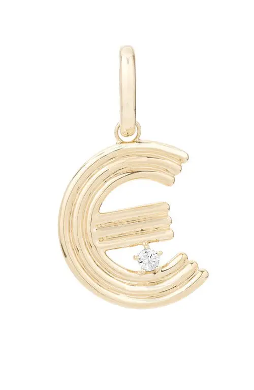 Adina Reyter Groovy Initial Diamond Pendant Charm - Yellow Gold - E