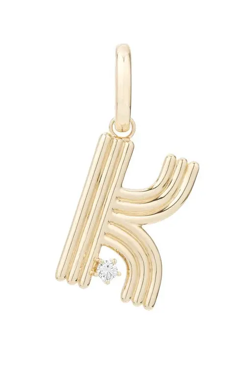 Adina Reyter Groovy Initial Diamond Pendant Charm - Yellow Gold - K