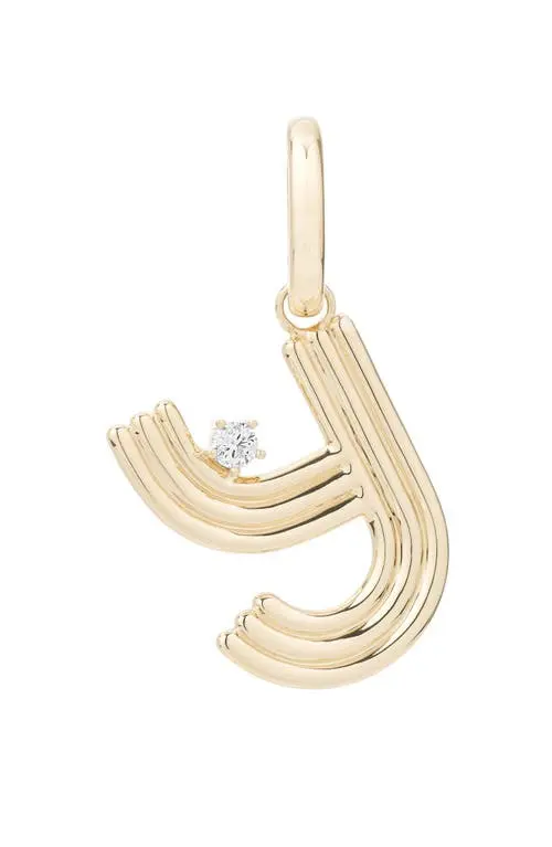 Adina Reyter Groovy Initial Diamond Pendant Charm - Yellow Gold - Y