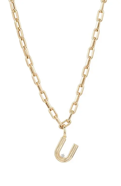 Adina Reyter Initial Diamond Pendant Necklace - Yellow Gold