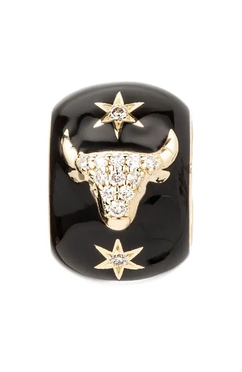 Adina Reyter Zodiac Ceramic & Diamond Bead Charm - Yellow Gold/taurus