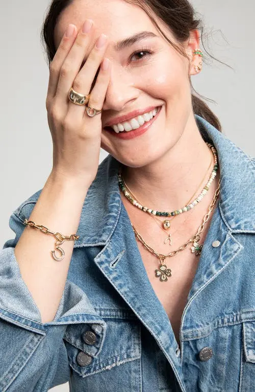 Adina Reyter Diamond Horseshoe Charm In 14k Gold