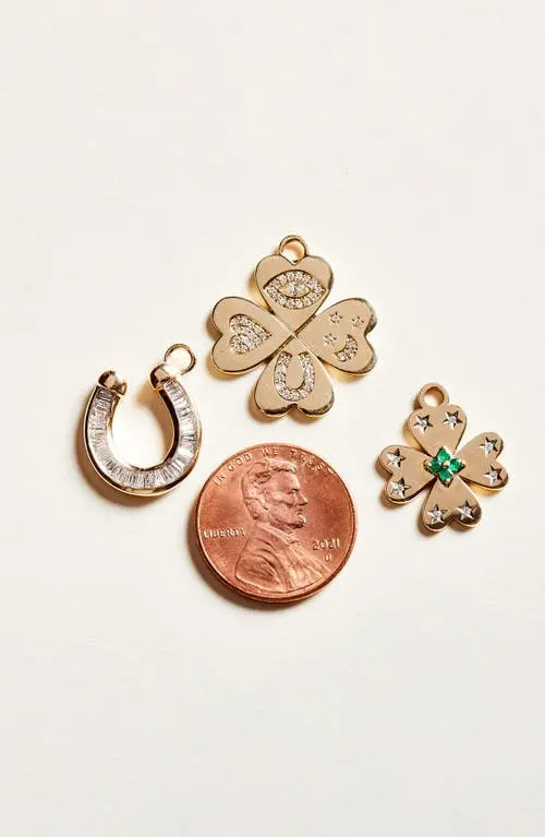 Adina Reyter Diamond Horseshoe Charm In 14k Gold