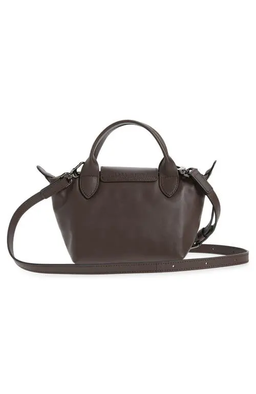 Longchamp Le Pliage Xtra Leather Top Handle Bag - Mocha