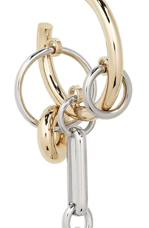 JUSTINE CLENQUET Iris Mismatched Two-tone Charm Hoop Earrings
