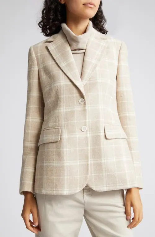 Eleventy Plaid Wool And Alpaca Blend Blazer