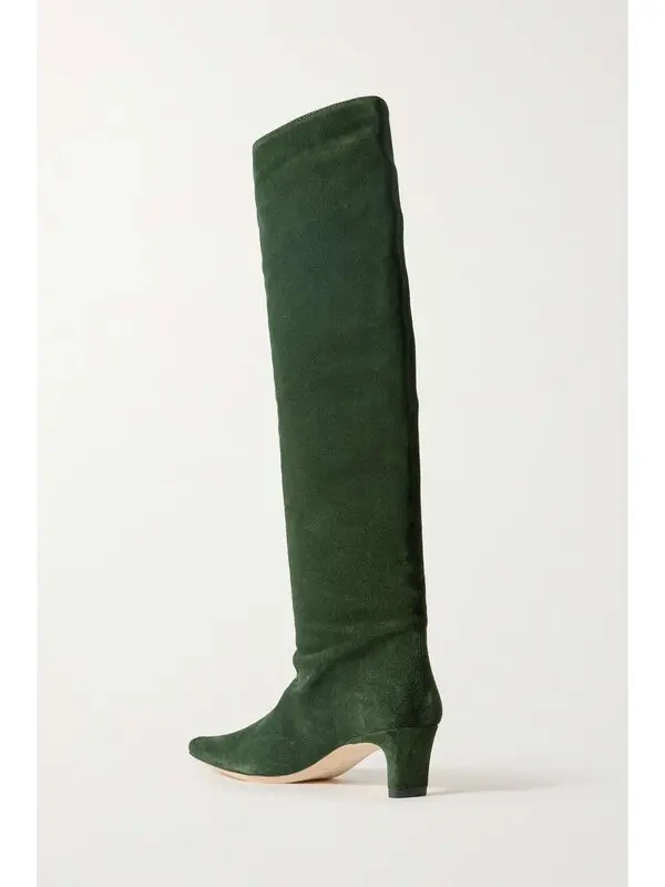 Staud Wally Suede Knee Boots - Black