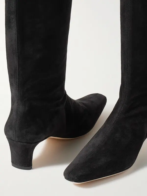 Staud Wally Suede Knee Boots - Black