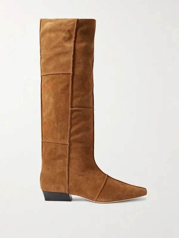 Staud Wally Suede Knee Boots - Brown