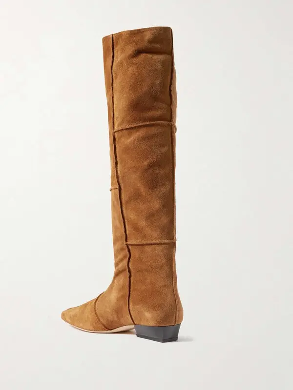 Staud Wally Suede Knee Boots - Brown