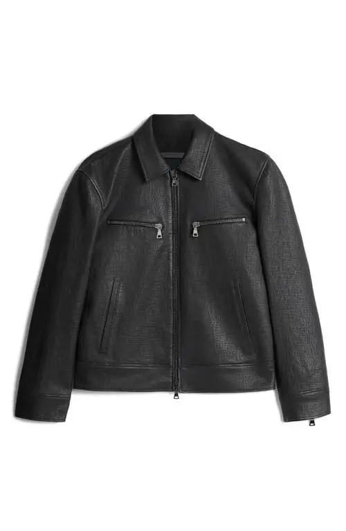 John Varvatos Tilden Embossed Leather Jacket