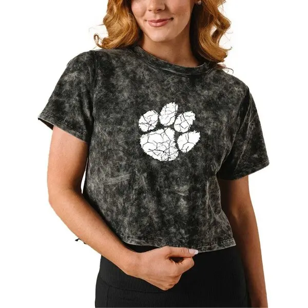 KADYLUXE Vintage Wash Cropped T-shirt - Black