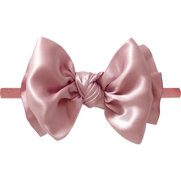 BABY BLING Tulle Bow Headband - Antique Pink