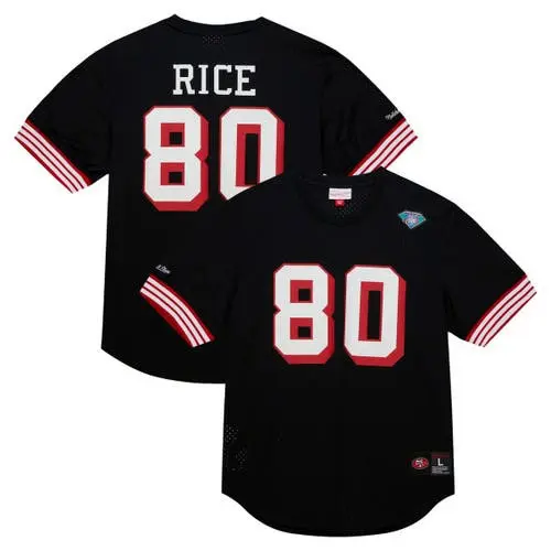 Mitchell & Ness Jerry Rice San Francisco 49ers Retired Player Mesh Top - Black