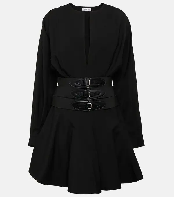 Alaïa Belted Wool Minidress