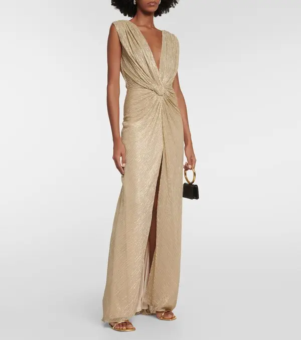 costarellos gold dress Noelle Long Sleeve Shift Dress