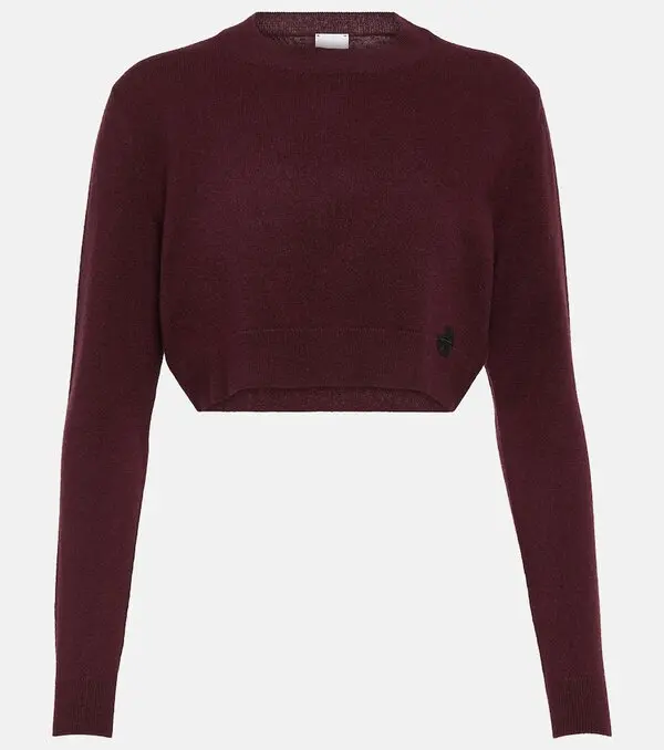 PATOU Cropped Merino Wool & Cashmere Sweater