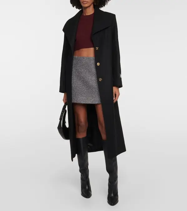 PATOU Cropped Merino Wool & Cashmere Sweater