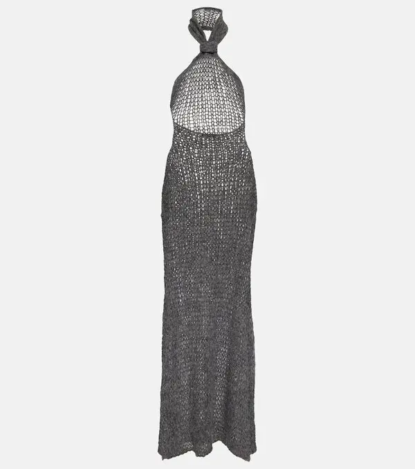ANN DEMEULEMEESTER Halterneck Maxi Dress - Grey