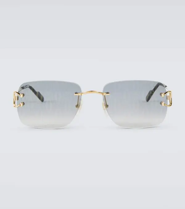 CARTIER Monogram Rectangular Sunglasses - Grey