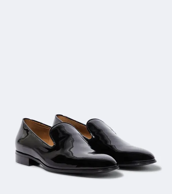 GIANVITO ROSSI Patent Leather Loafers - Black