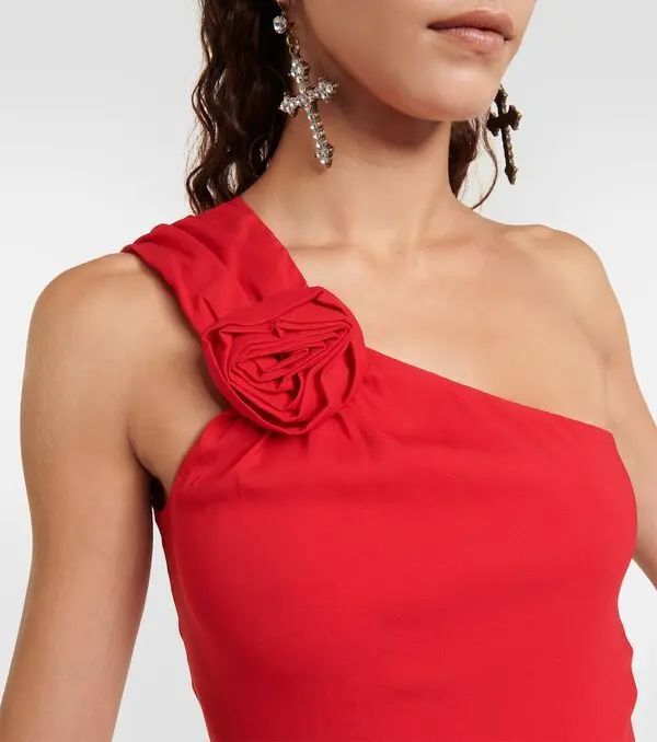 Blumarine Floral-appliqué Crêpe Minidress