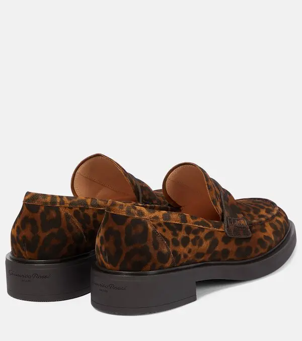 GIANVITO ROSSI Harris Leopard-print Loafers - Brown