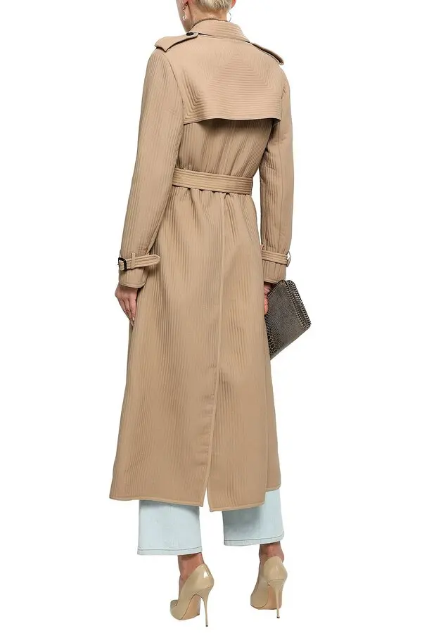 Valentino Garavani Quilted Silk-crepe Trench Coat Neutral