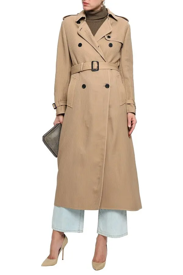 Valentino Garavani Quilted Silk-crepe Trench Coat Neutral